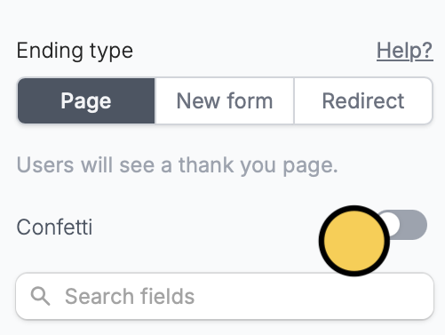 Disable the confetti effect - Fillout Help Center